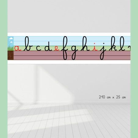 Affichage classe Alphabet MINUSCULES CURSIVE BELLE ALLURE
