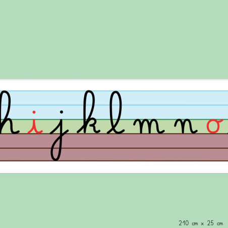 Affichage classe Alphabet MINUSCULES CURSIVE BELLE ALLURE